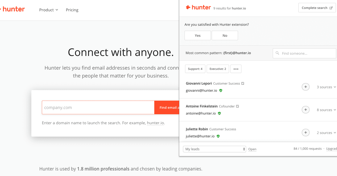 Email Hunter (Hunter.io): Review Of The Email Lookup and Verifier | Solvid